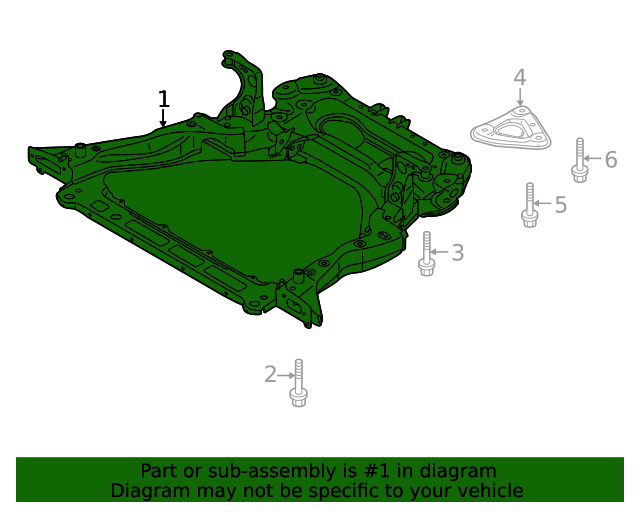 2021 Nissan Rogue Engine Cradle 54401-6RA2A | My Nissan Part