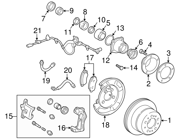 1998-2007 Lexus LX470 Disc Brake Pad Set Rear 04466-60070 | OEM Parts ...