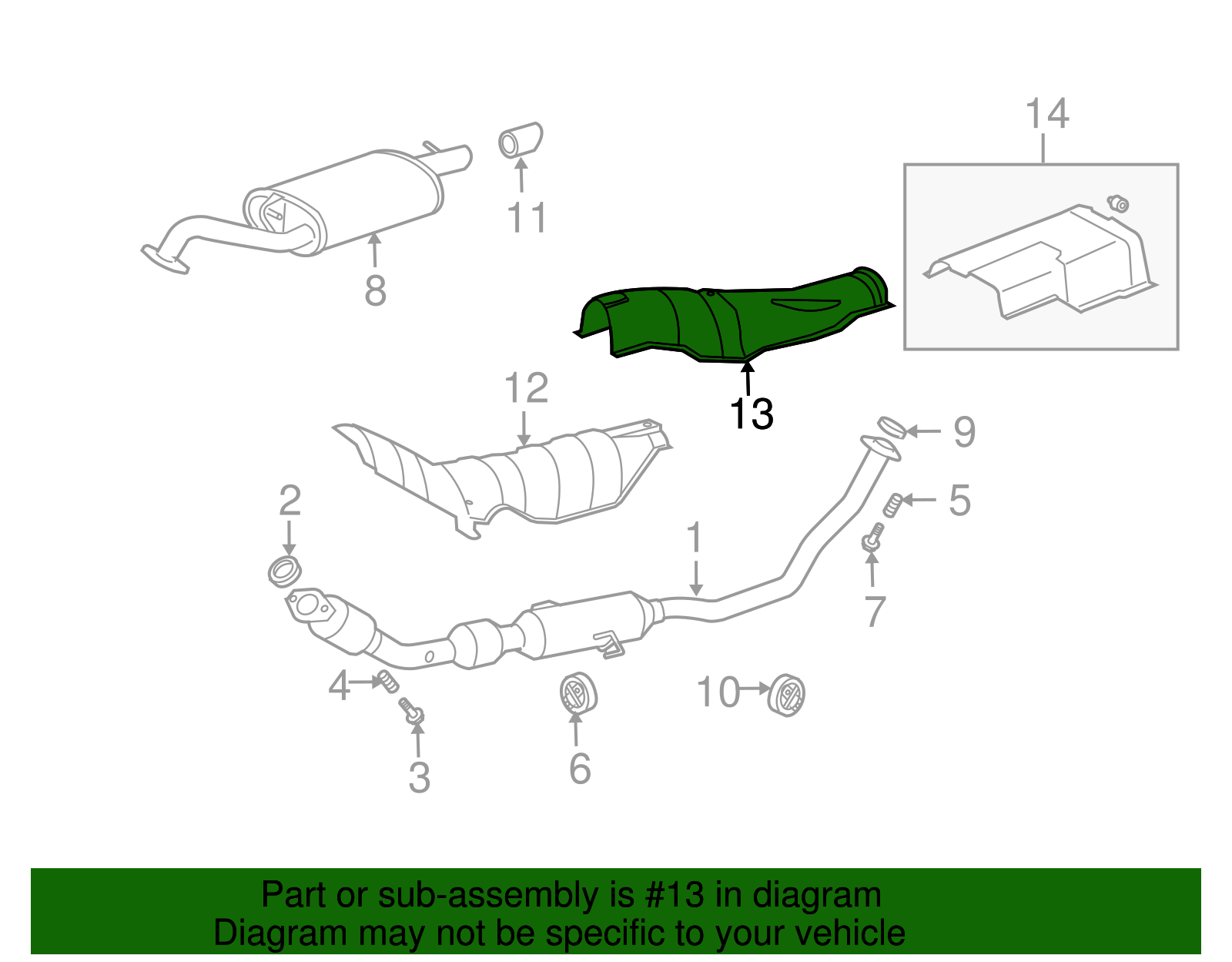 2011-2013 Toyota Corolla Heat Shield 58153-12190 | Toyota OEM Parts Online