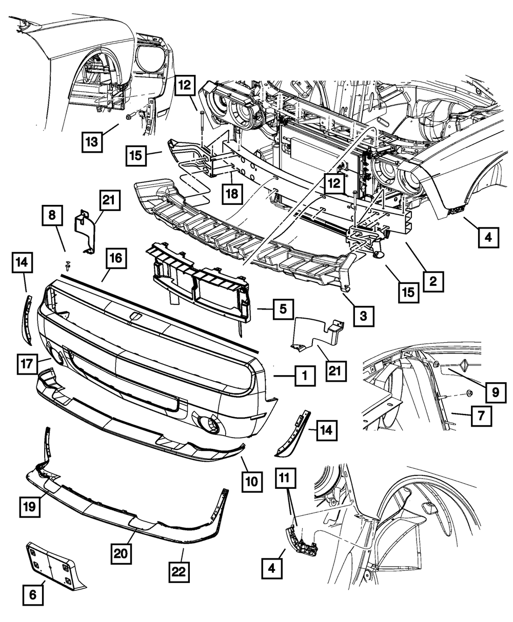 2008-2010 Dodge Challenger Front Fascia 68043387ab | TascaParts.com
