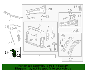 2021-2023 GMC Front Driver Side Bumper Cover Outer Support Bracket ...