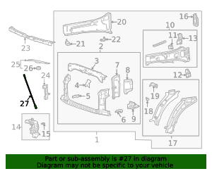2021-2023 GM Front End Sheet Metal Diagonal Brace 84257486 ...