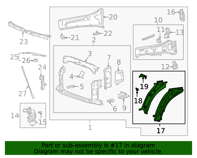 2021-2022 GM Driver Side Front Compartment Upper Side Rail 84607893 ...