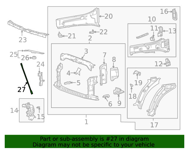 2021-2023 GM Front End Sheet Metal Diagonal Brace 84257486 ...