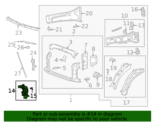 2021-2023 Chevrolet Front Driver Side Bumper Cover Outer Support ...