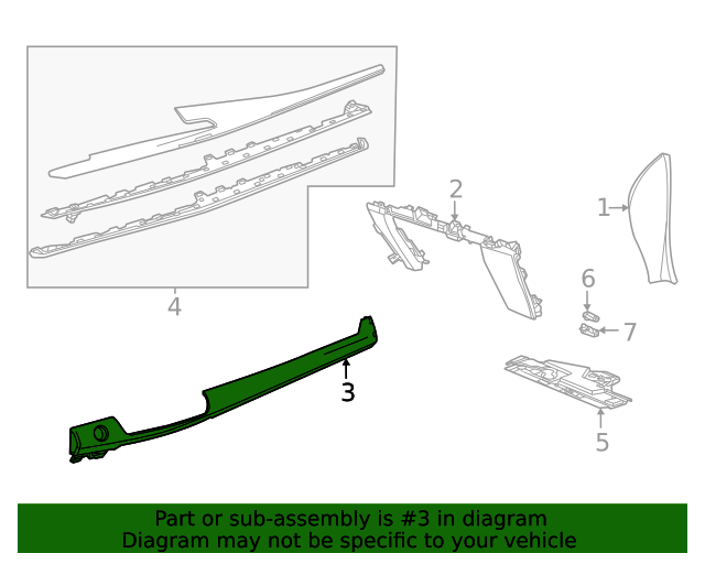 2021-2022 Cadillac Dark Atmosphere Passenger Side Instrument Panel Trim ...