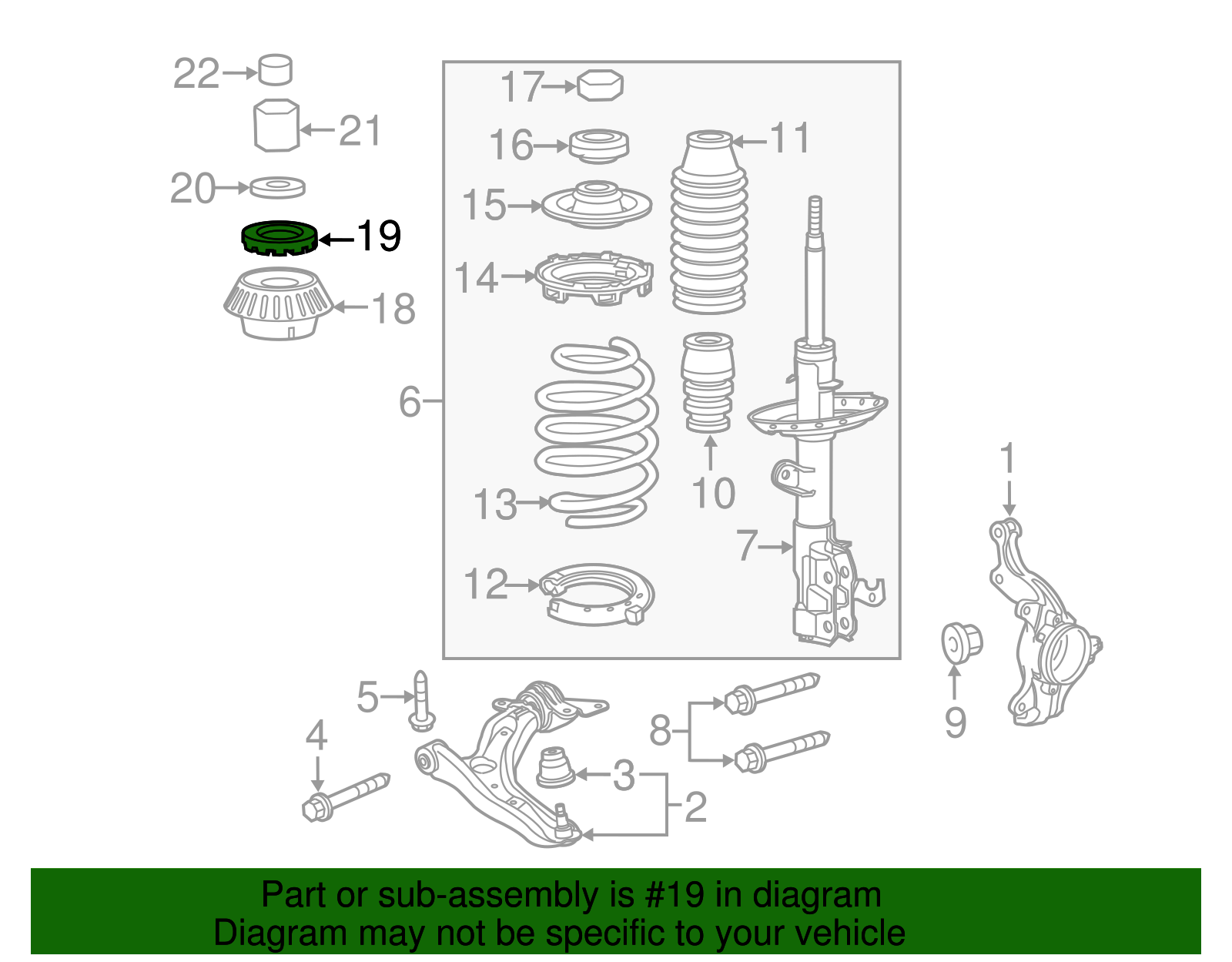 51925-TF0-005 - 2011-2016 Honda - Damper Rebound Stop | Honda Car Parts ...