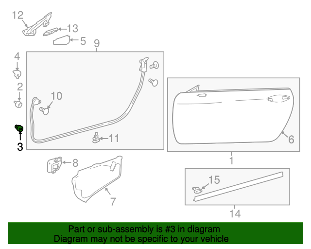 90541-09069 - Door Shell Cushion 1999-2023 Lexus | Longo Lexus Parts