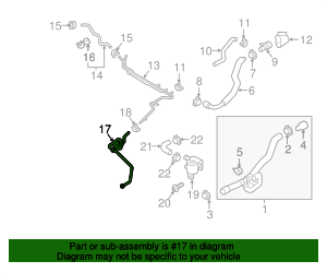5N0-122-447-AB - Engine Coolant Overflow Hose 2015-2018 Audi ...