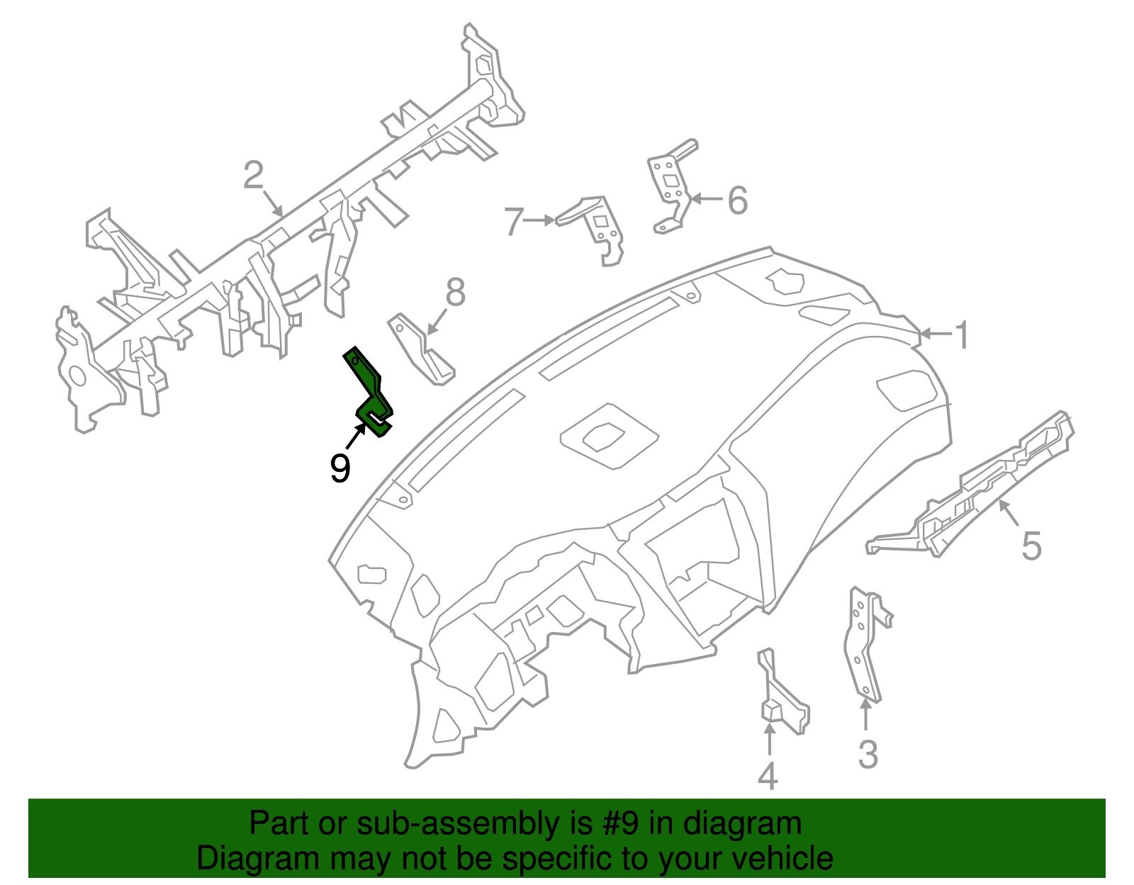 2015-2024 Nissan Murano Body Control Module Bracket 68165-5AA0A | Bill ...