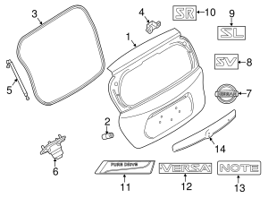 90830-3WC0A - Hatch Seal 2014-2019 Nissan Versa Note | AutoNationParts.com