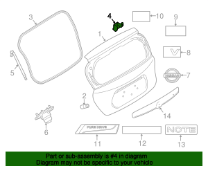 2014-2019 Nissan Lift-Gate Hinge 90400-1HB0A | Bill Kay Nissan Parts