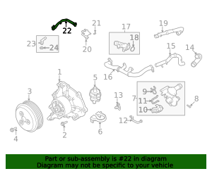 2018-2023 Jaguar Engine Coolant Hose JDE39978 | JaguarParts.com