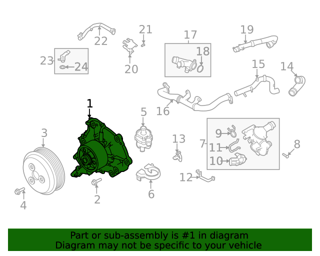 2021-2023 Jaguar Water Pump Assembly JDE41184 | OEM Parts Online