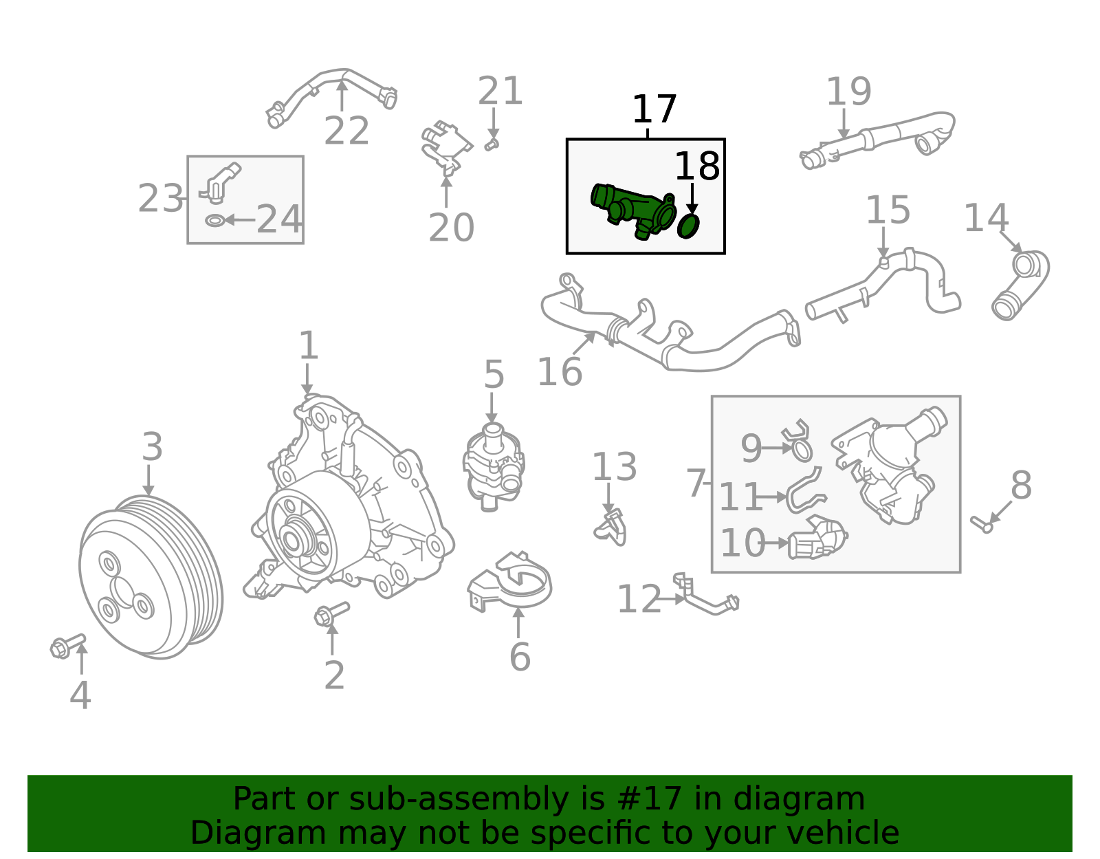 2018-2025 Jaguar Engine Coolant Outlet Flange JDE41598 | OEM Parts Online
