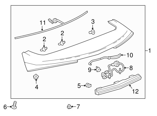 2019-2023 Cadillac XT5 Windshield Washer Liftgate Extension Rear Hose ...