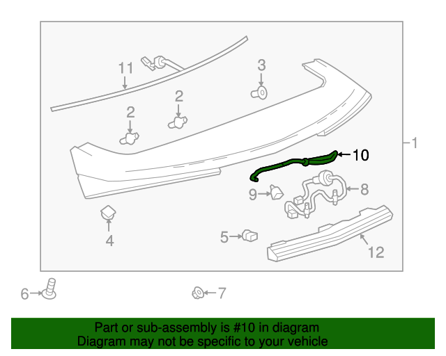 2019-2023 Cadillac XT5 Windshield Washer Liftgate Extension Rear Hose ...