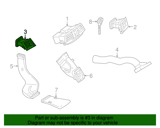 207-830-01-00-9116 - Dashboard Air Vent 2014-2017 Mercedes-Benz ...