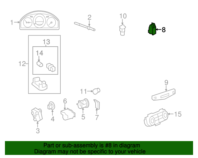 2008-2011 Mercedes-Benz Hazard Switch 204-870-68-58-64-9107 | MB OEM Parts