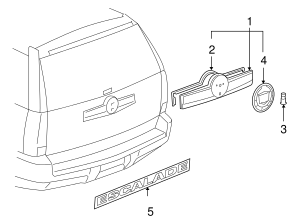 2007-2014 Cadillac Liftgate Wreath and crest emblem 22984656 GM ...