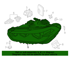 63117489234 - 2018-2021 BMW X2 Composite Headlamp (63-11-7-489-234 ...