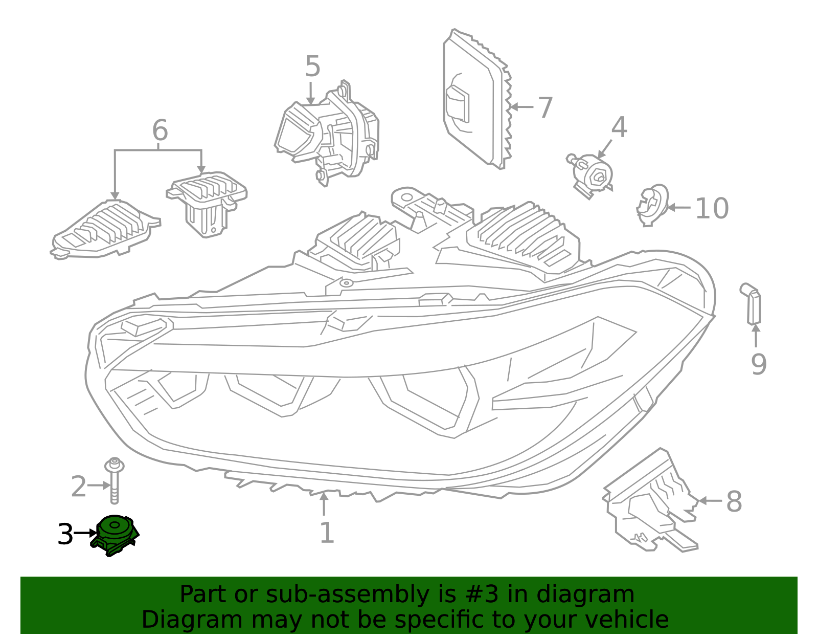 63127387919 - 2015-2024 BMW Headlamp Assembly Retainer (63-12-7-387-919 ...