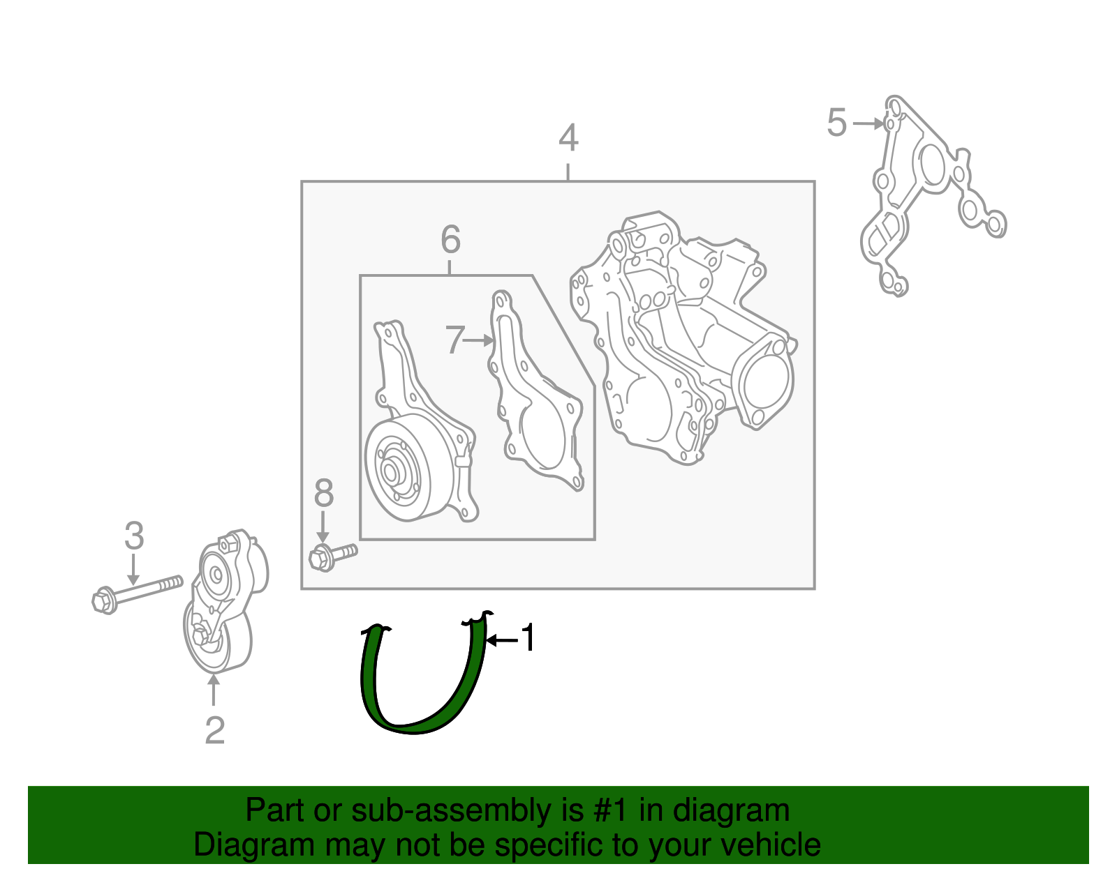 2009-2019 Toyota Serpentine Drive Fan Belt Highlander Sienna Venza ...
