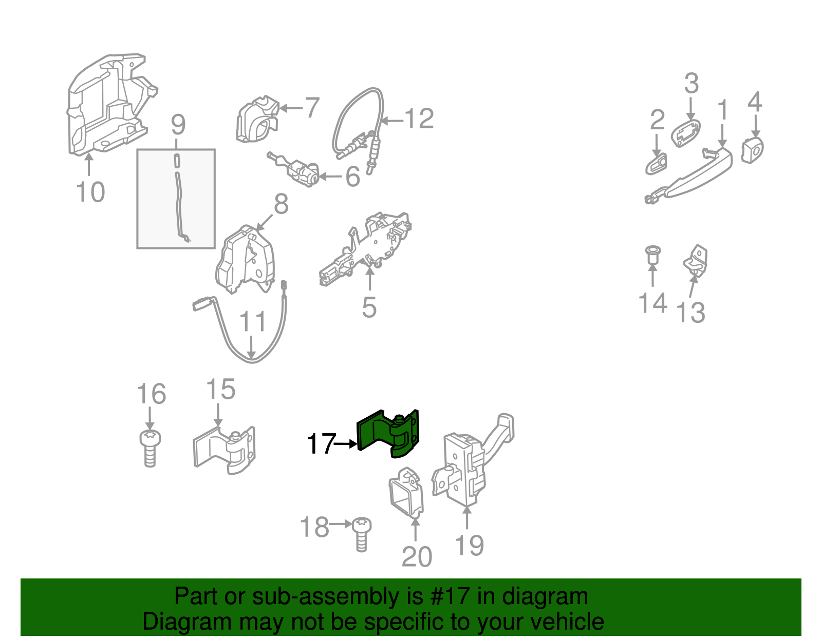 41-51-7-284-535 - Left lower front door hinge 2012-2024 BMW ...