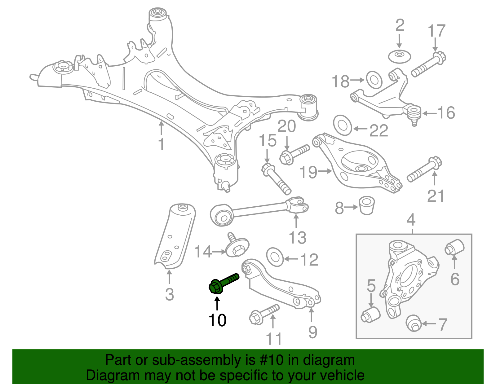 2011-2018 Nissan Lateral Arm Bolt 55226-JA00B | Nissan Parts Central