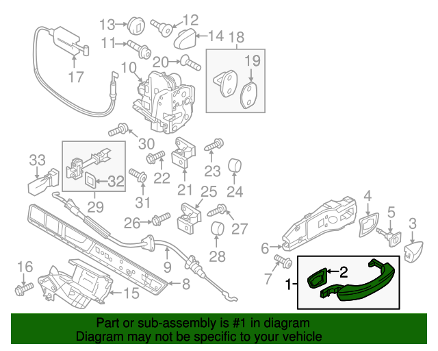2011-2017 Volkswagen Touareg Handle, Outside 7P6-837-206-G-GRU | VW ...