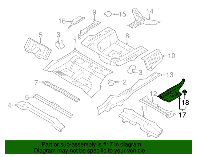 84147-4R000 - Floor Pan Heat Shield - 2011-2015 Hyundai Sonata | World ...