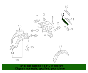 61713-0E040 - Roof Reinforced Reinforcement - 2010-2013 Toyota ...