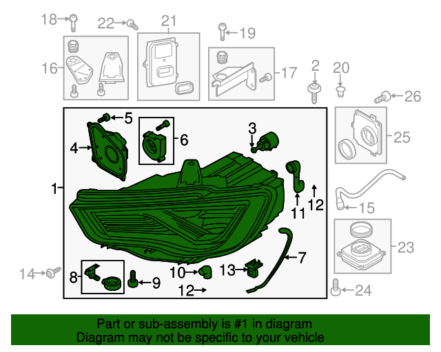 8V0-941-773-B - Headlamp Assembly 2015-2016 Audi | Audi OEM Parts