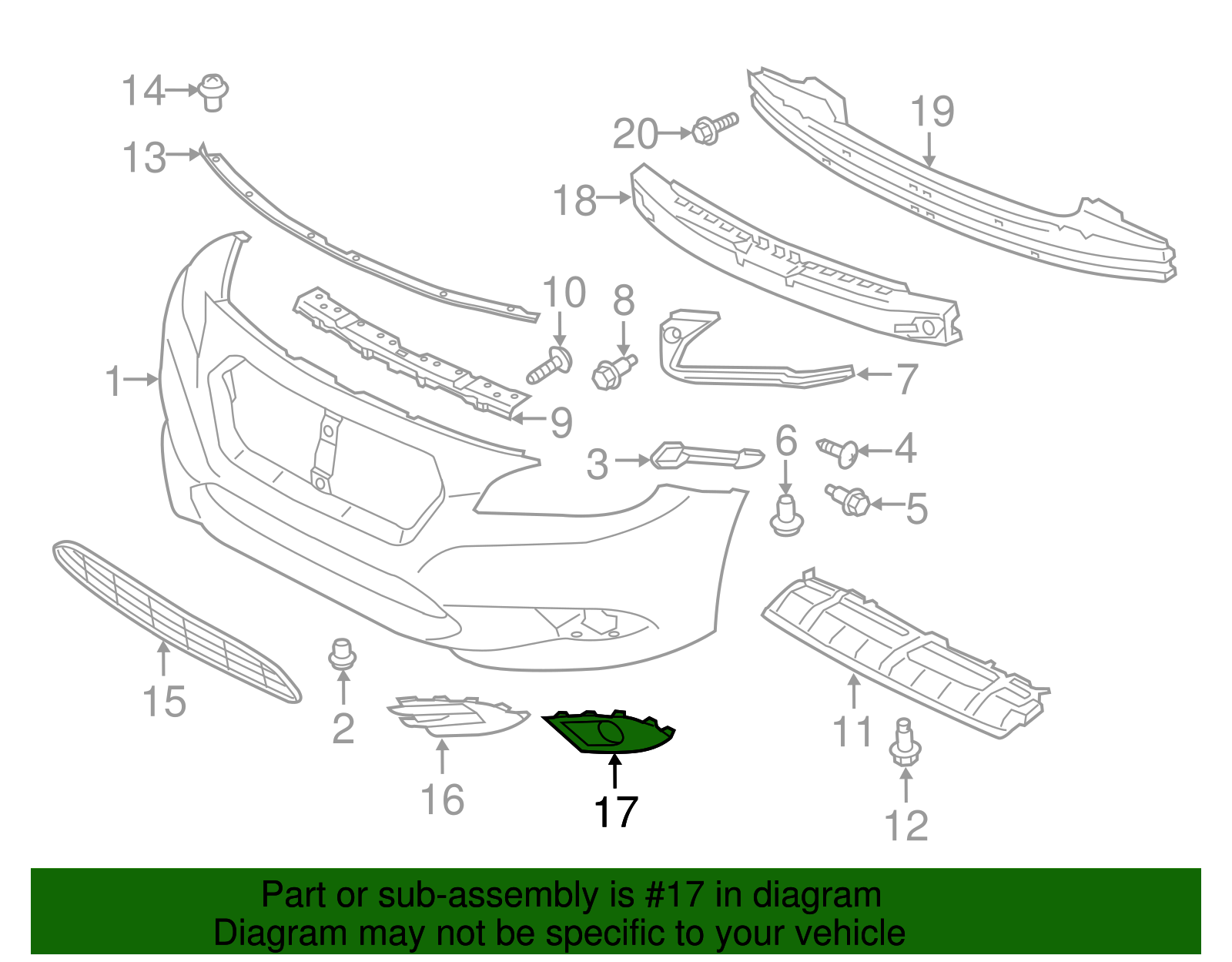 2018-2019 Subaru Legacy Fog Lamp Bezel 57731AL69A | OEM Parts Online