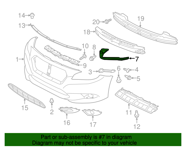 2015-2017 Subaru Side Bracket - Passenger Side (RH) 57707AL00A ...