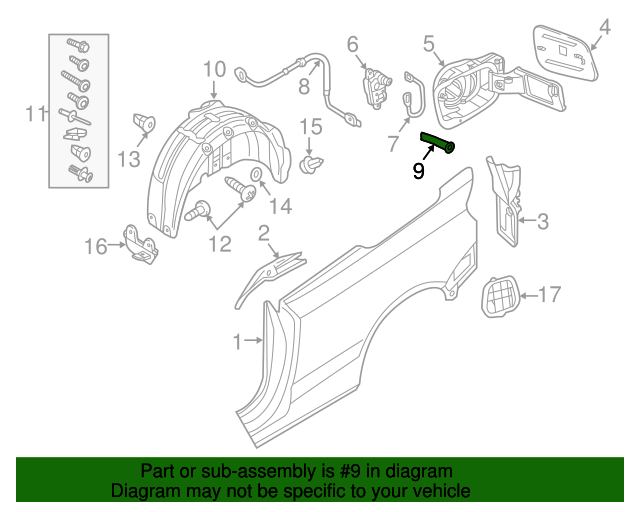 8V7-809-937 - Drain Hose 2015-2019 Audi | Audi OEM Parts