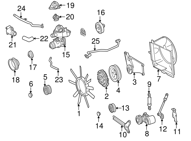 601-200-10-70 - Accessory Drive Belt Idler Pulley 1990-2002 Mercedes ...