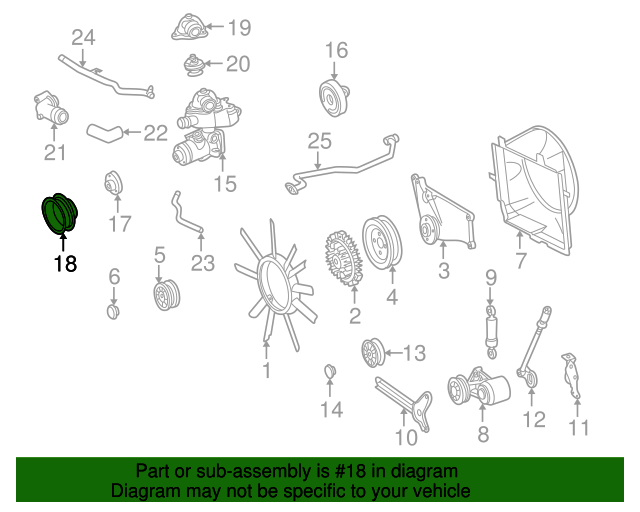 1264600379 - Pulley 1986-1999 Mercedes-Benz | AutoNationParts.com