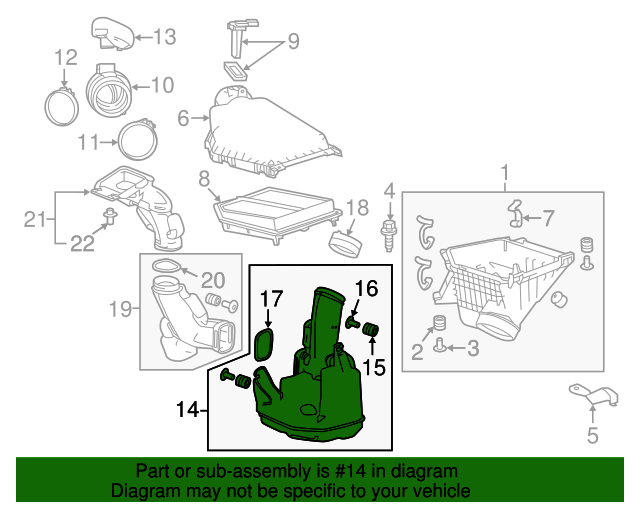 17230-5A2-A00 - Chamber Assembly, Resonator - 2013-2017 Honda Accord ...