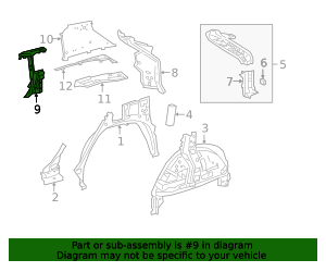 2019-2024 Toyota Inner Quarter Reinforced 61701-0R030 | Toyota Parts Center