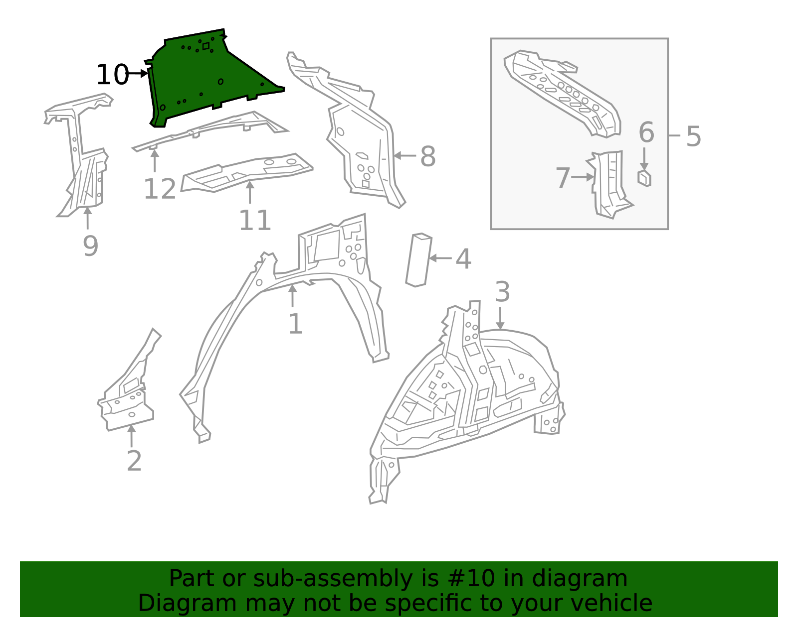 2019-2024 Toyota Inner Quarter Reinforced 61731-0R051 | Toyota Parts Center