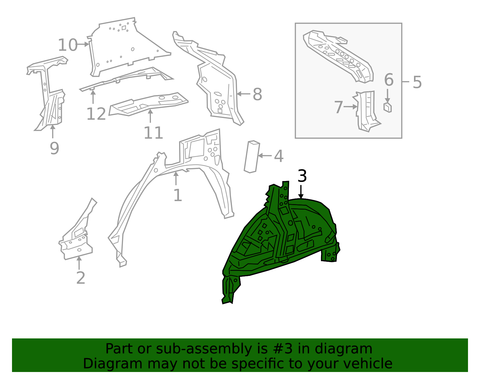 2019-2024 Toyota Inner Wheelhouse 61608-0R060 | Sparks Parts