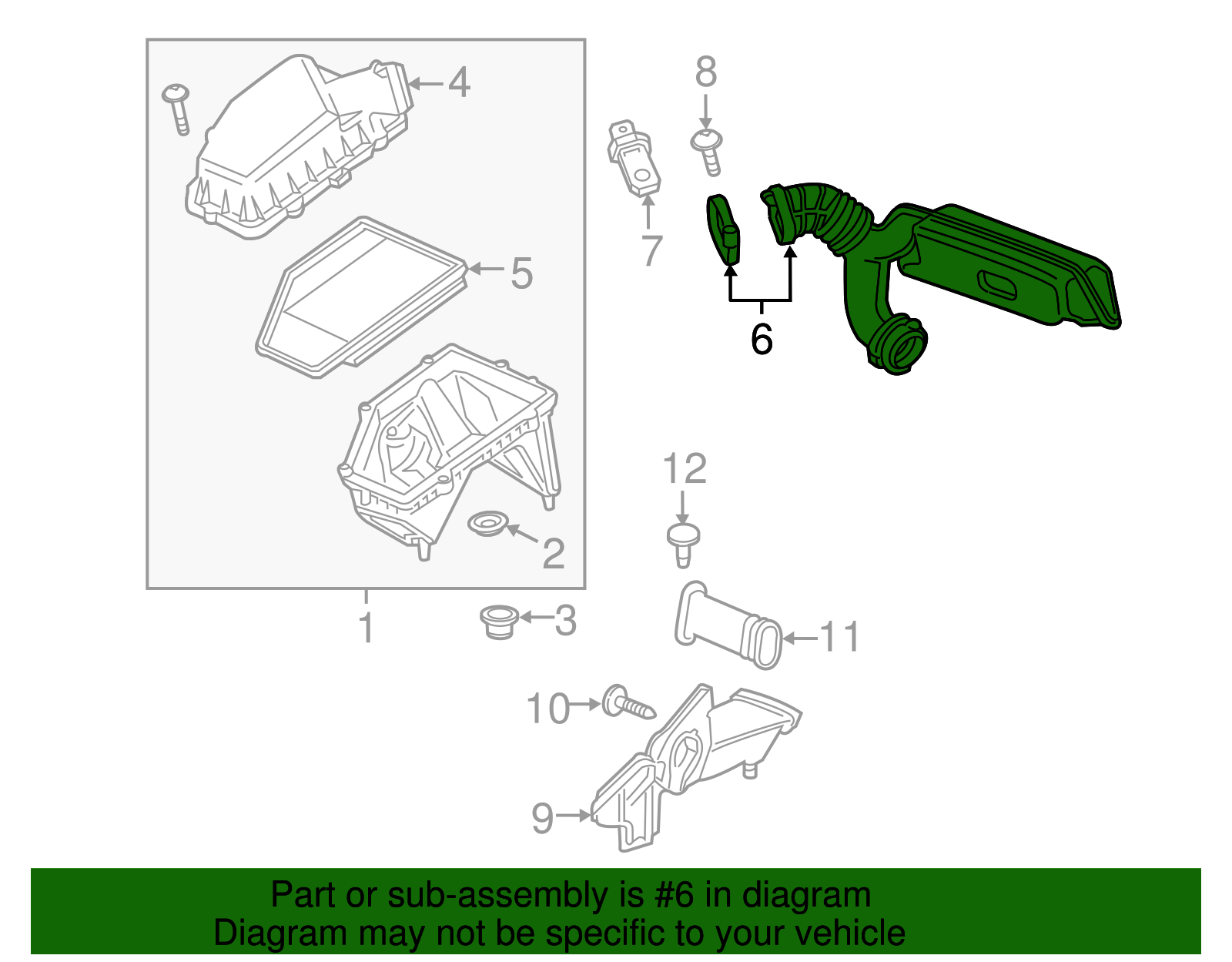 2016-2019 Chevrolet Malibu Engine Air Intake Hose 84451657 GM ...