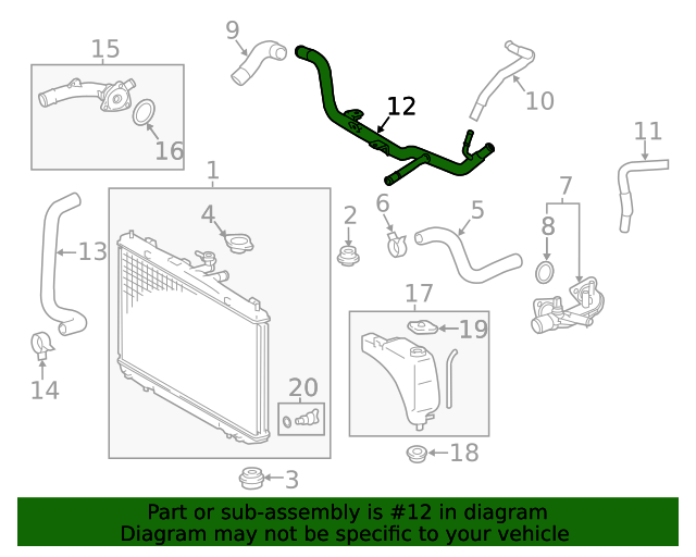 16322-0P040 - Engine Coolant Pipe 2018-2024 Toyota | AutoNationParts.com
