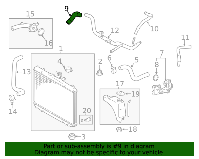 16261-0P020 - By-Pass Hose - 2017-2023 Toyota | OEM Genuine Toyota Parts