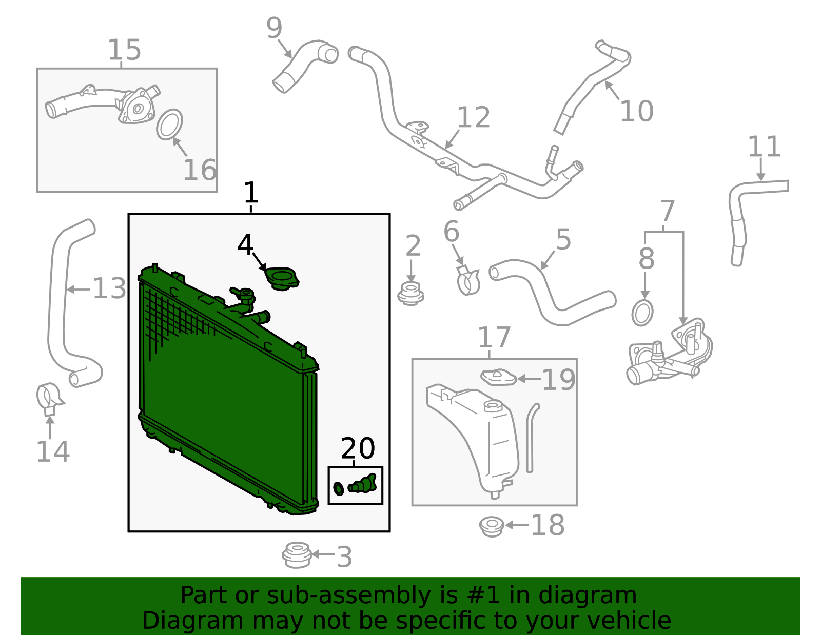 2017-2020 Toyota Sienna Radiator Assembly 16400-0P370 | Toyota Parts Center