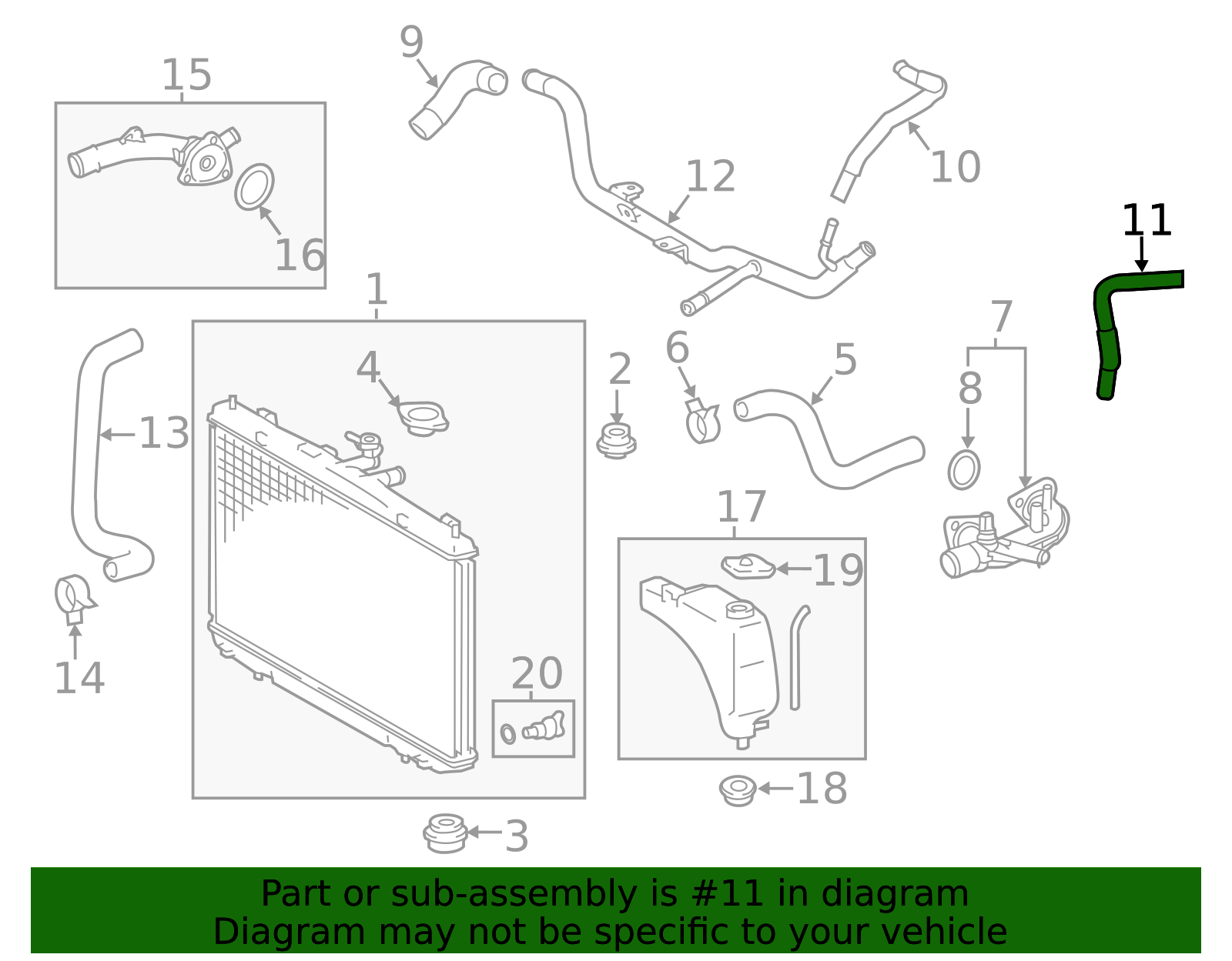 2017-2024 Toyota Engine Coolant Hose 16264-0P020 | Toyota Parts Center