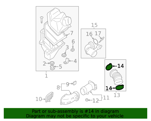Genuine BMW 13-71-8-655-215 | Intake Hose Clamp | FREE Shipping on Most ...