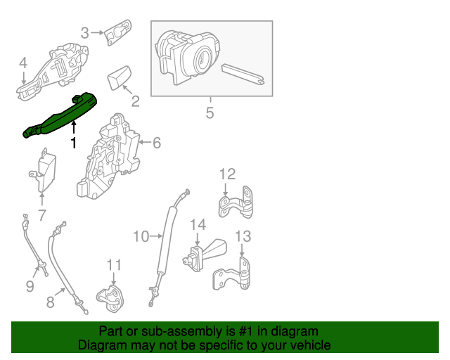 Genuine OEM Handle, Outside Part# LR097258 Fits 2015-2021 Land Rover ...