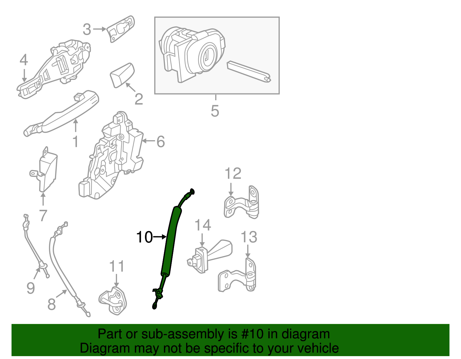LR075756 - Lock Cable 2012-2019 Land Rover Range Rover Evoque | Land ...
